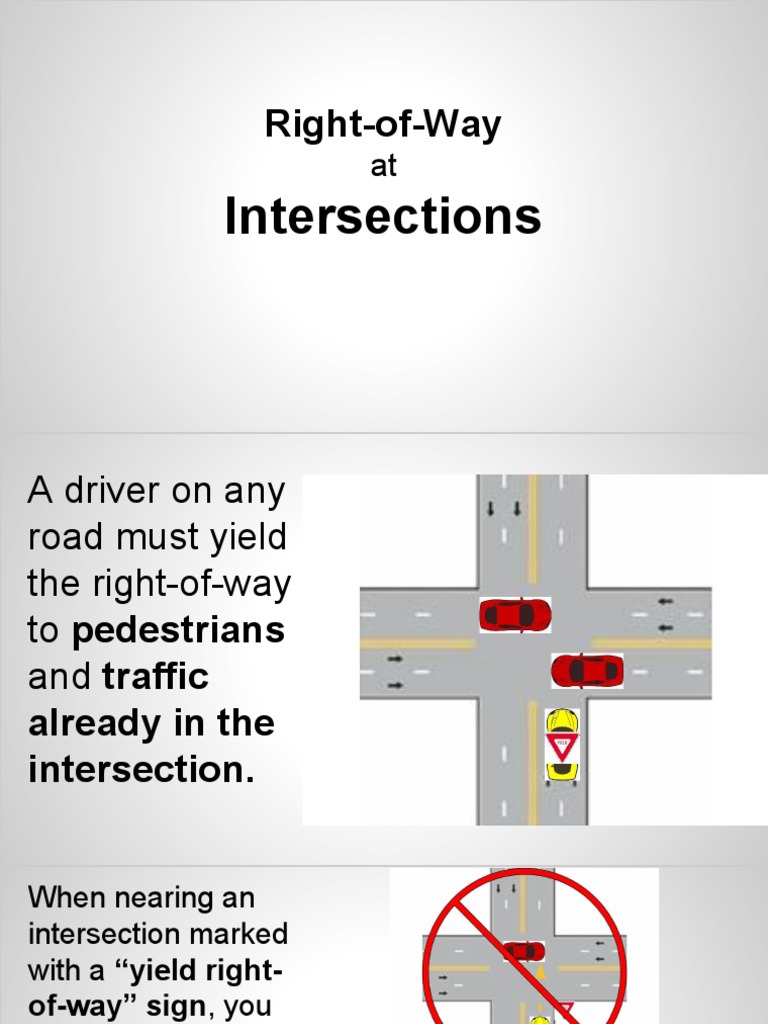 Right-of-Way Rules at Intersections | PDF