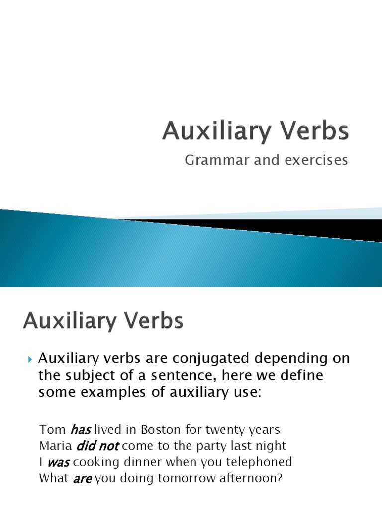 Auxiliary Verbs Presentation | PDF | Perfect (Grammar) | Verb