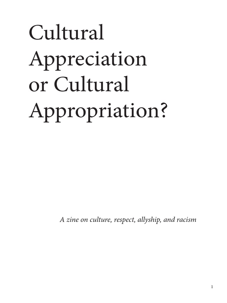 Cultural Appropriation Zine | PDF | Racism | Discrimination & Race ...