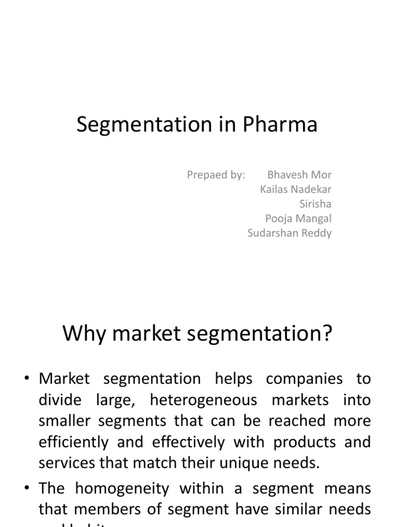 Segmentation in Pharma | PDF