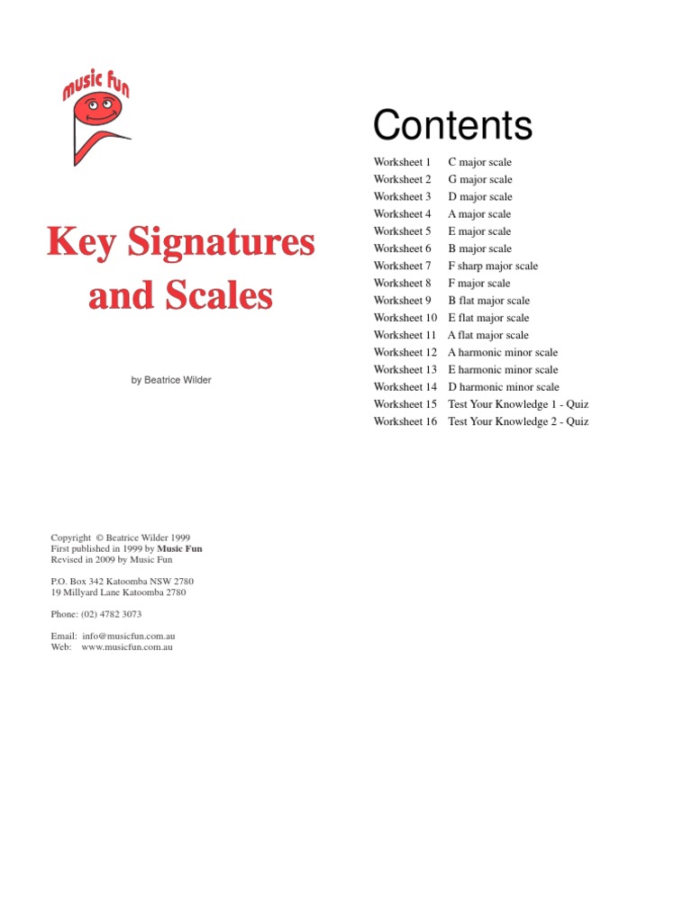 Key Signature and Scales Sheets | PDF | Scale (Music) | Clef