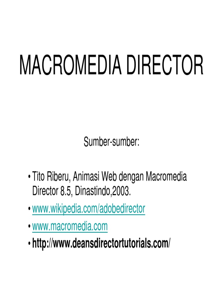 Panduan Menggunakan Macromedia Director | PDF