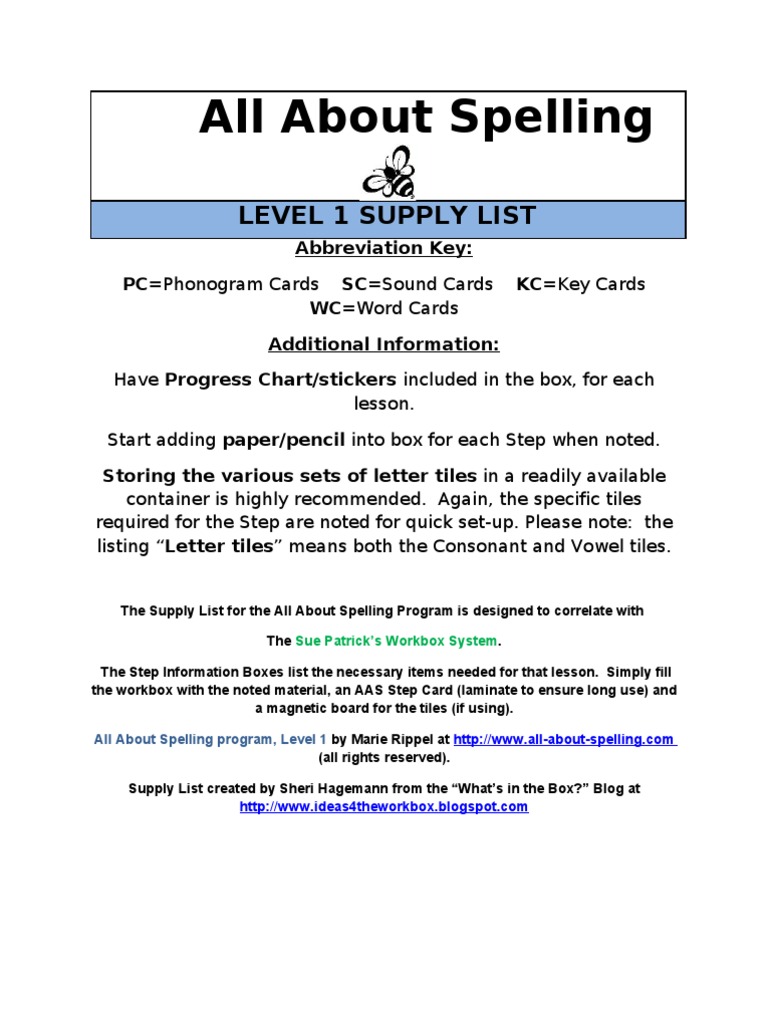 All About Spelling Level 1, Part I | PDF | Linguistics | Languages