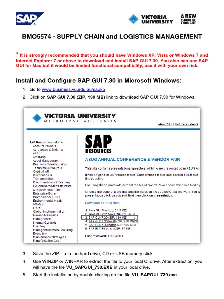 SAP GUI 730 Installation Guide (E20 and SCMTRN) 1 | Download Free PDF ...