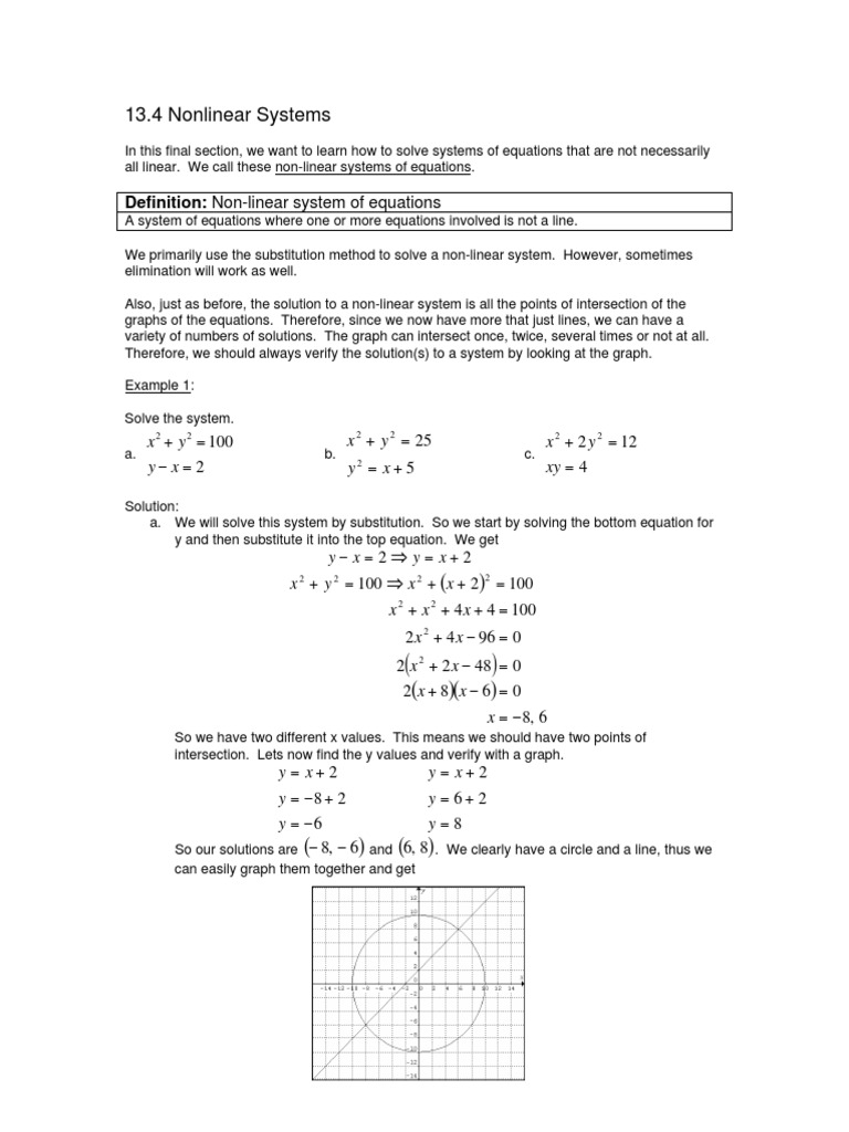 System of Non Linear Equations | PDF | Logarithm | Nonlinear System