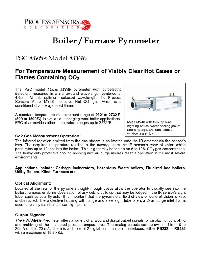 Boiler Pyrometer | PDF | Infrared | Boiler