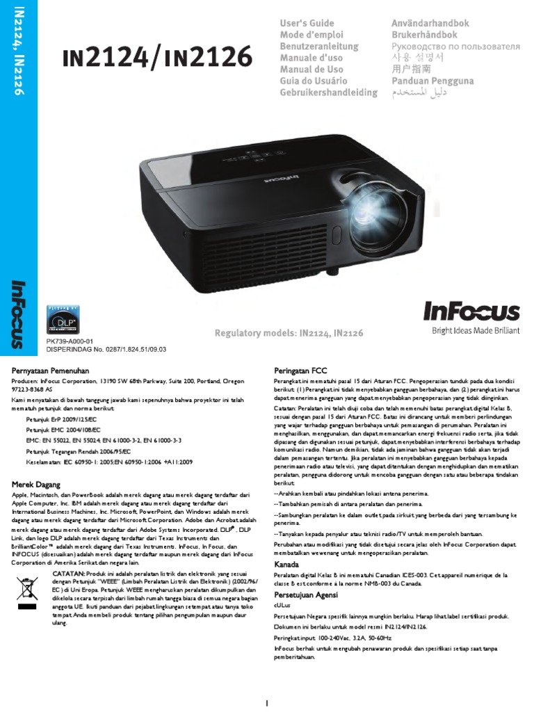 Buku Manual Infocus | PDF
