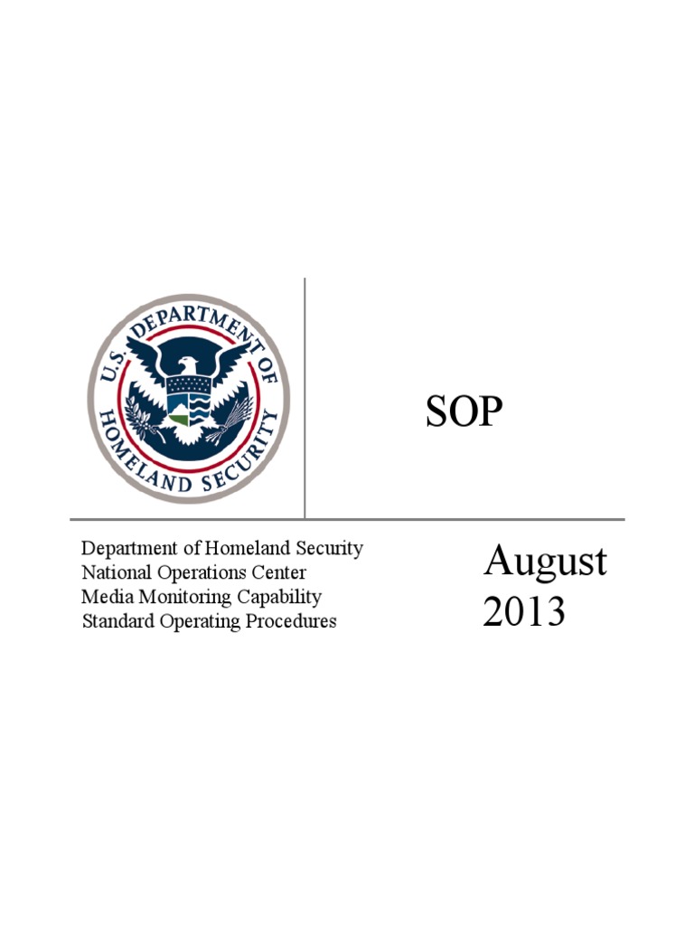 DHS Media Monitoring Standard Operating Procedures (August 2013) | PDF ...