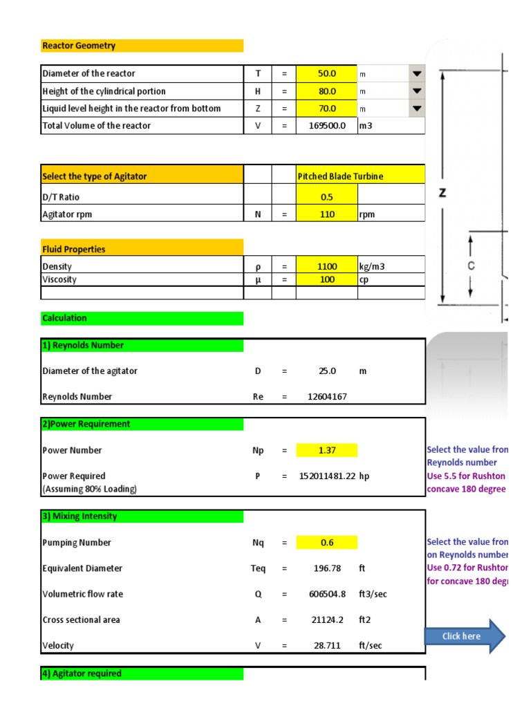 Agitator Power Requirement and Mixing Intensity Calculation | PDF ...