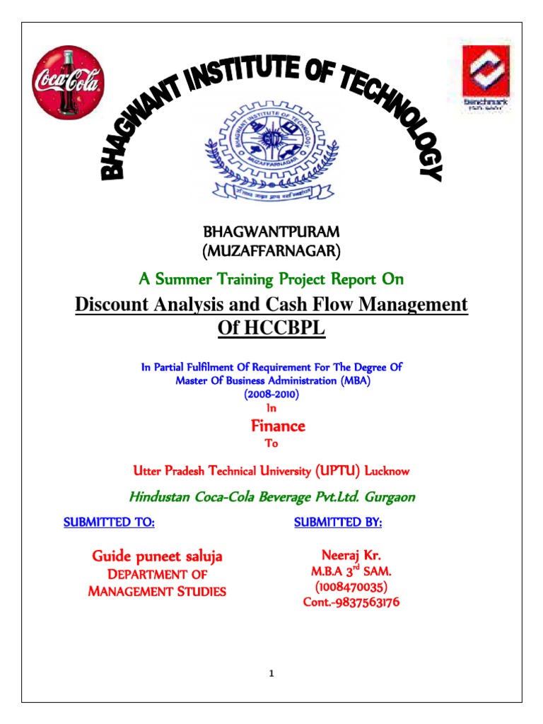 Discount Analysis and Cash Flow Management of HCCBPL, Coca Cola | PDF ...
