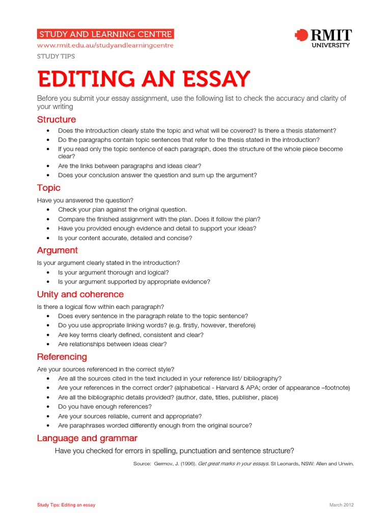 Editing Writingrmit | PDF