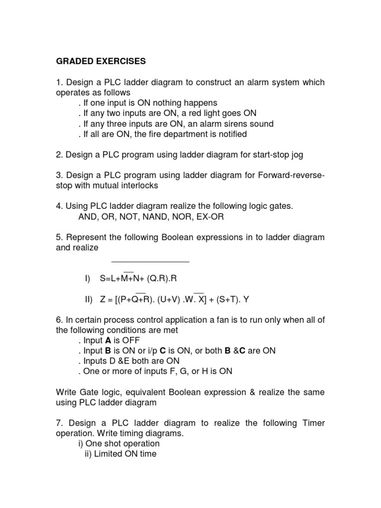 PLC Based Examples | PDF | Programmable Logic Controller | Control ...