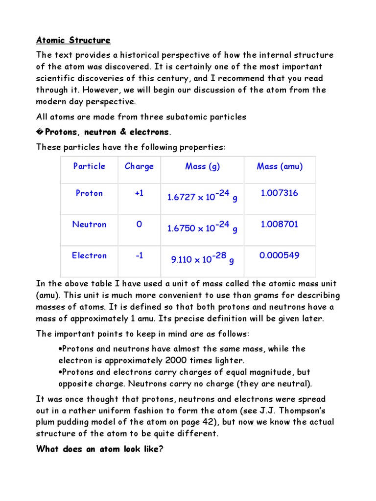 Understanding Atomic Structure Basics | PDF | Atoms | Atomic Nucleus
