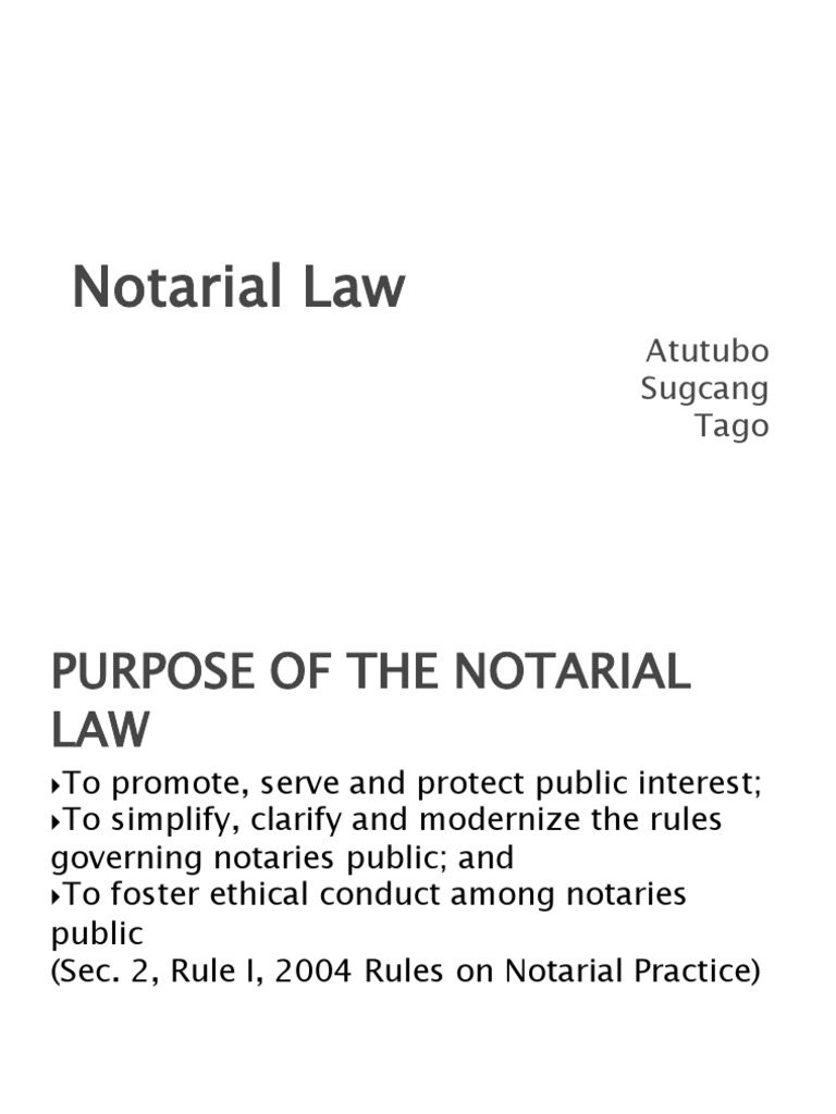 An In-Depth Examination of Notarial Law and Practice in the Philippines ...