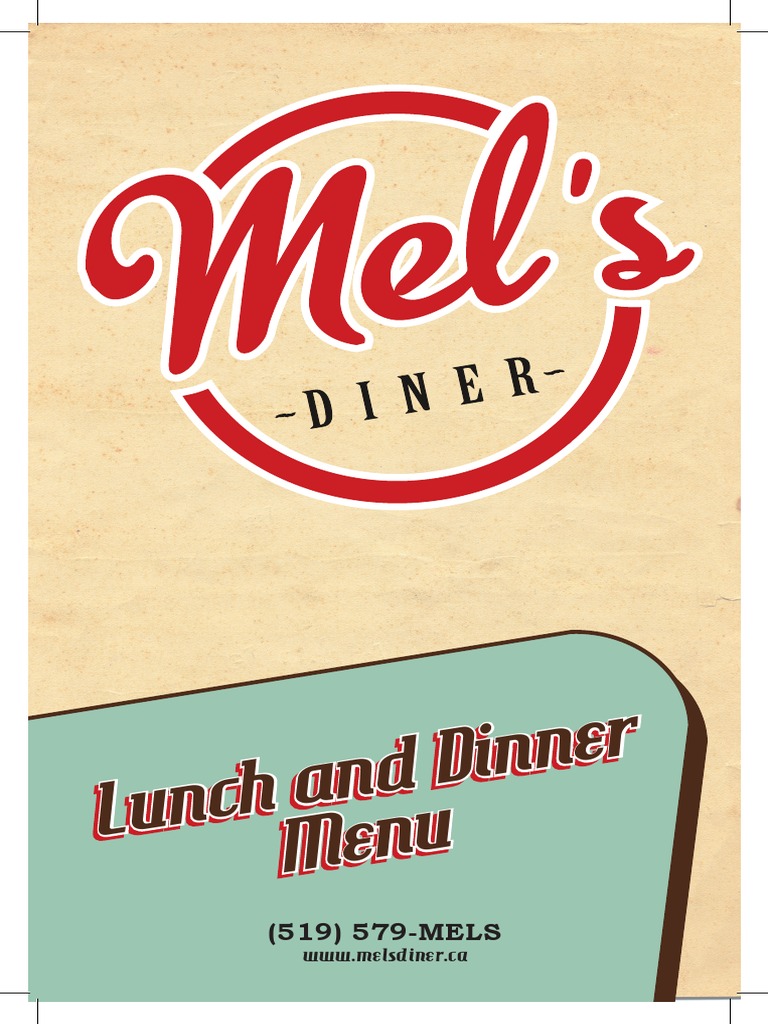 Mel's Diner Lunch and Dinner Menu | PDF | Salad | Hamburgers