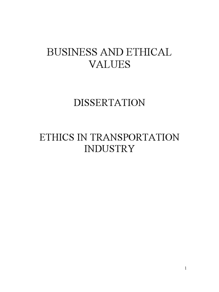 Ethical Issues and Transportation Industry | PDF | Business Ethics ...