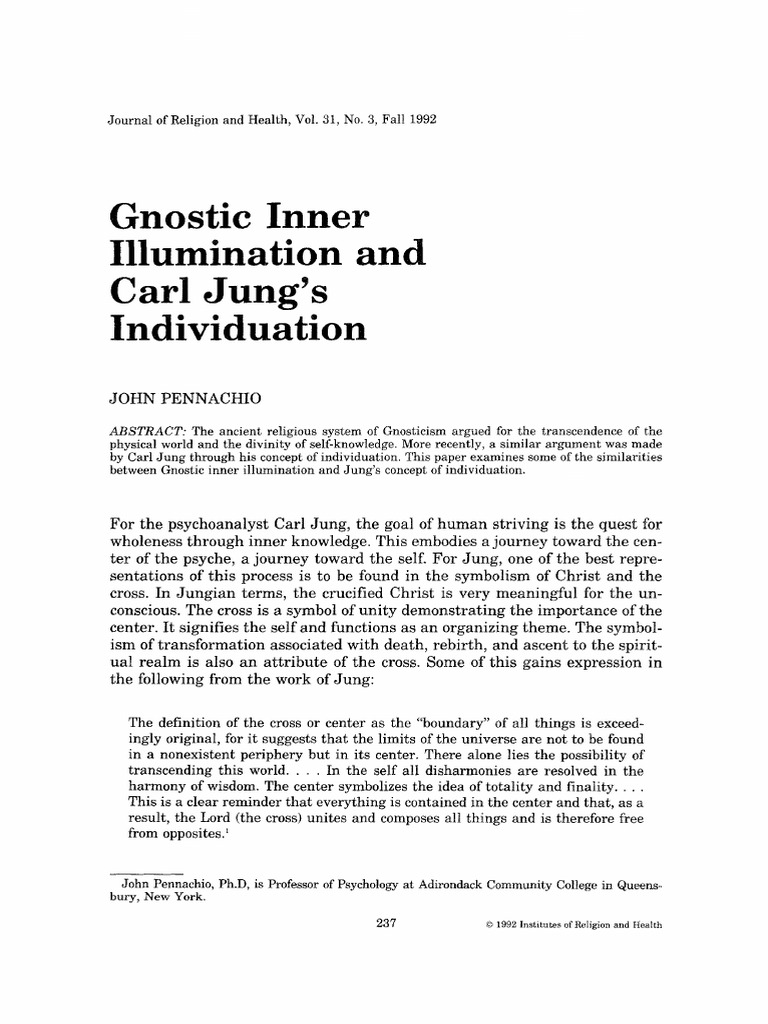 Gnostic Inner Illumination & Jung's Individuation | PDF | Gnosticism ...