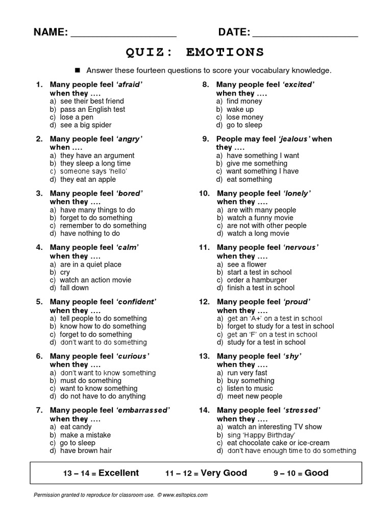 Quiz Emotions | PDF | Teaching And Learning