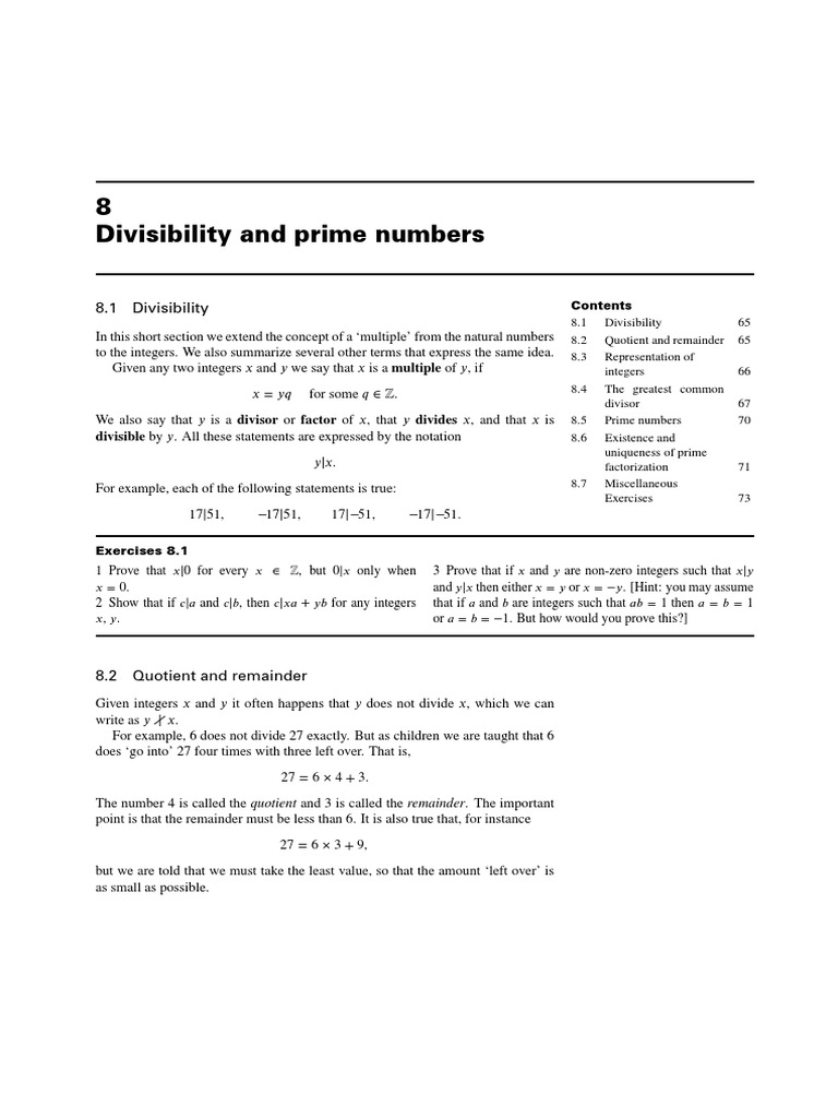 Divisibility & Prime Numbers | PDF | Prime Number | Factorization