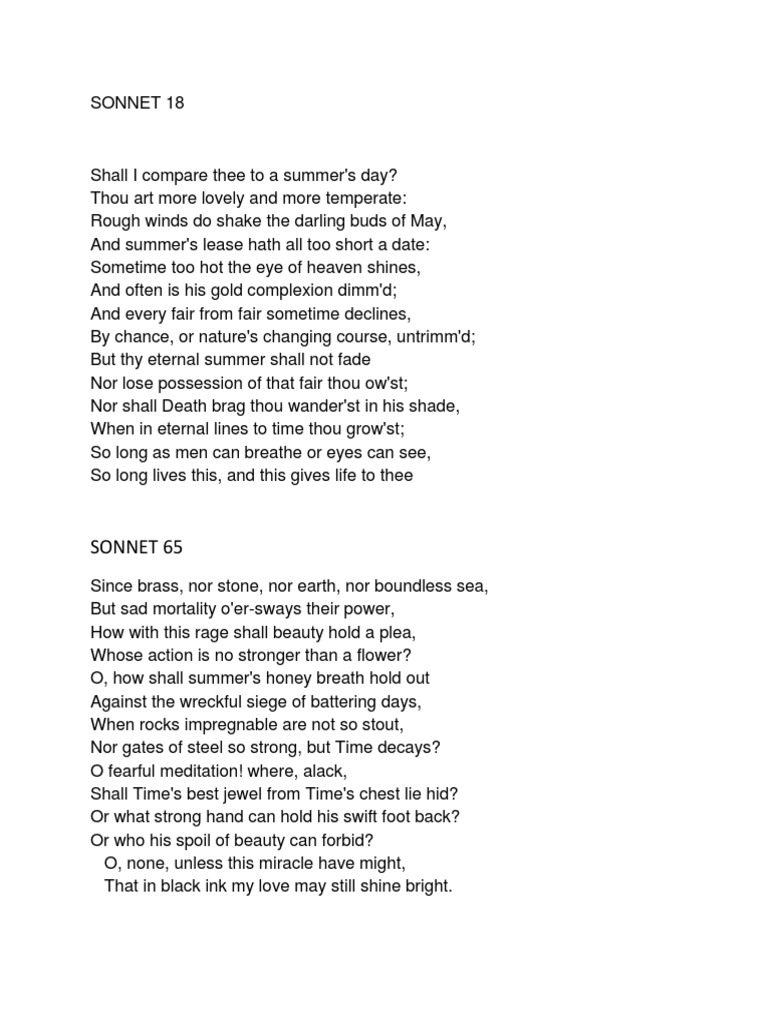 Sonnet 18 65 | PDF