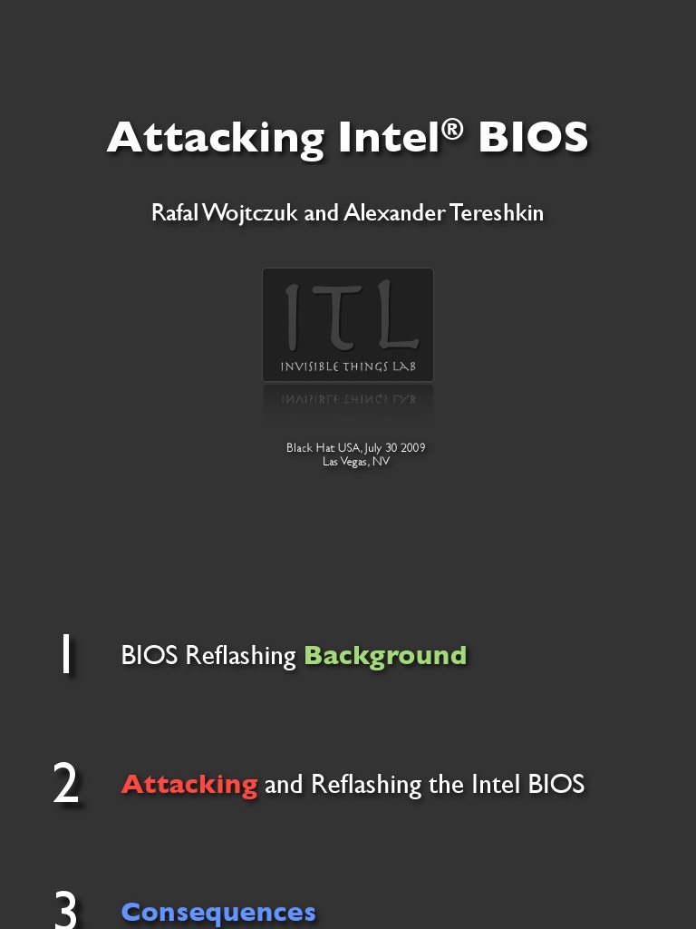 Attacking Intel BIOS | PDF