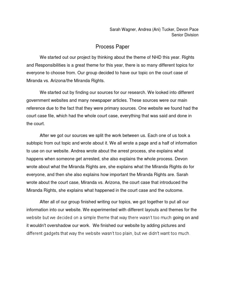 Process Paper NHD | PDF