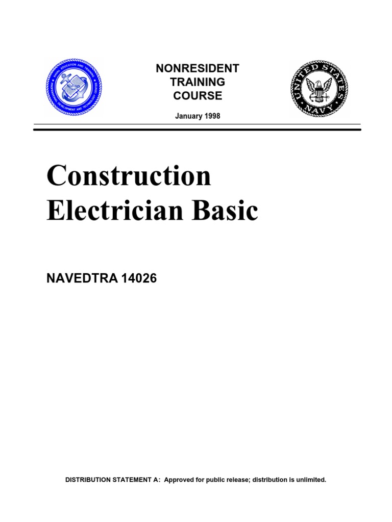 US Navy Course - Construction Electrician Basic NAVEDTRA 14026 | PDF ...