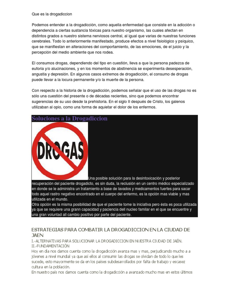 Que Es La Drogadiccion | PDF | La dependencia de sustancias | Drogas