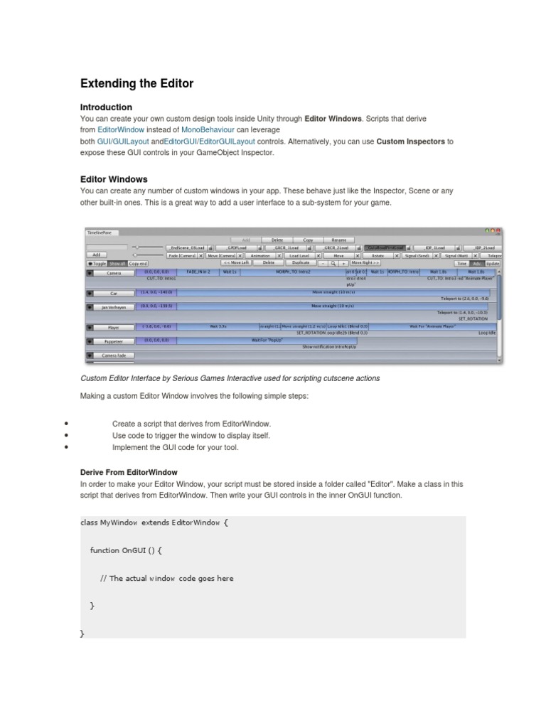 Unity Extending The Editor | PDF | Graphical User Interfaces | Scripting Language