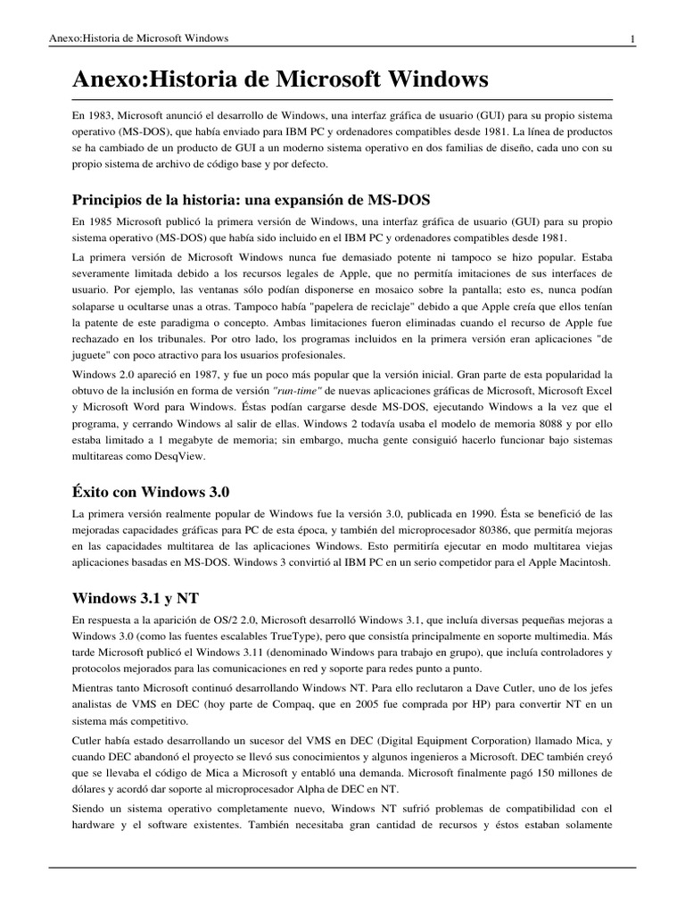 Anexo-Historia de Microsoft Windows | PDF | Microsoft Windows | Windows XP