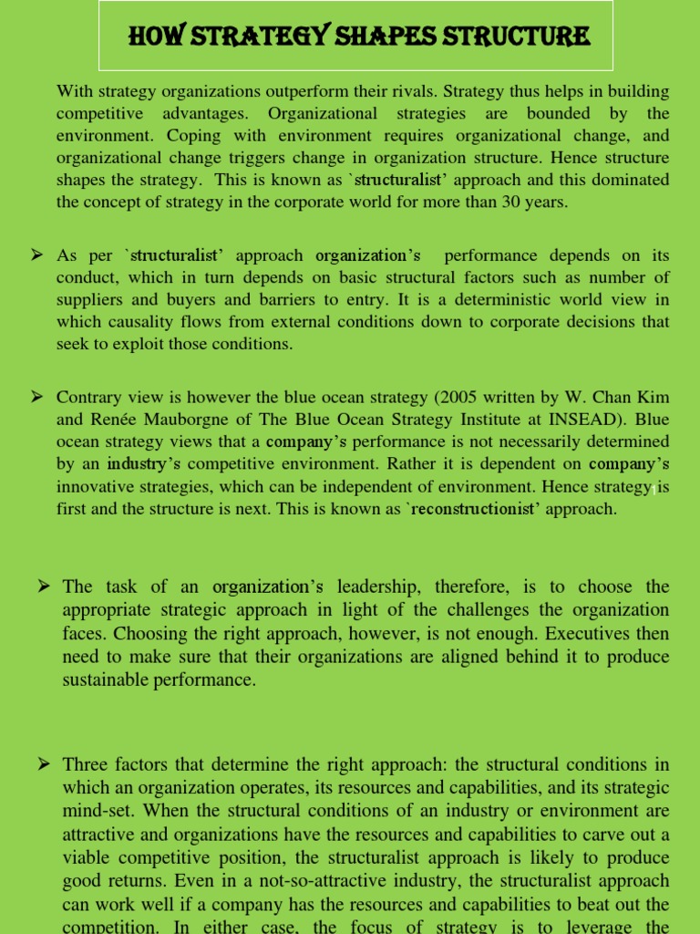 How Strategy Shapes Structure | Download Free PDF | Strategic ...