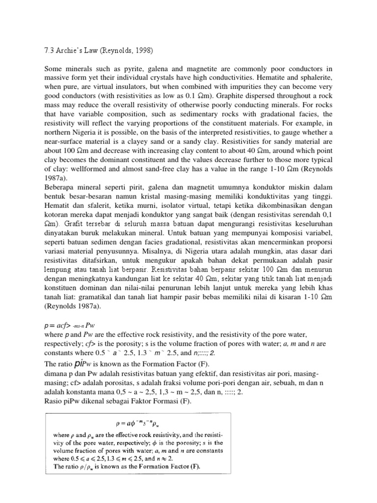 Archie Law | PDF | Porositas | Resistivitas dan Konduktivitas Listrik