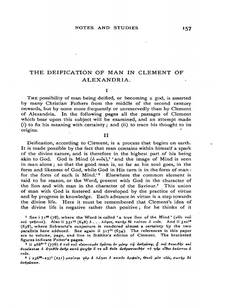 Butterworth - 1916 - The Deification of Man in Clement of Alexandria ...
