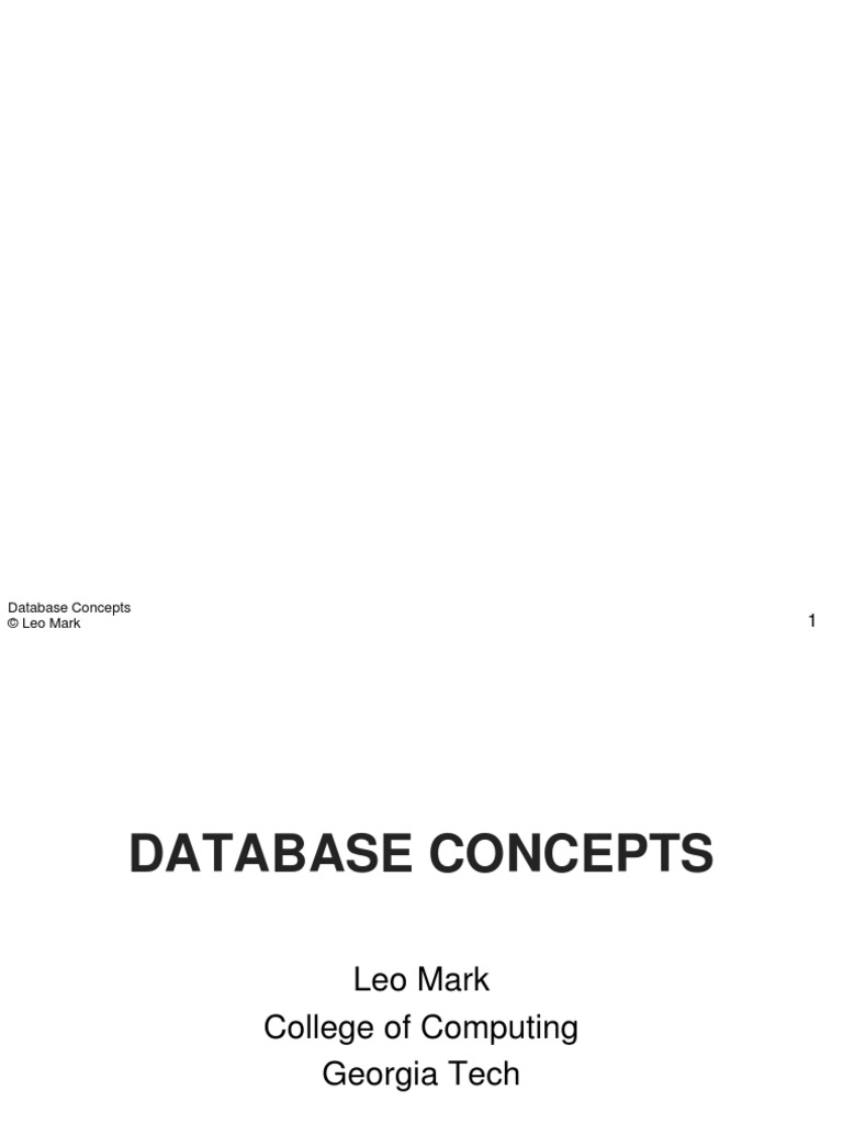 Database Concepts © Leo Mark | PDF