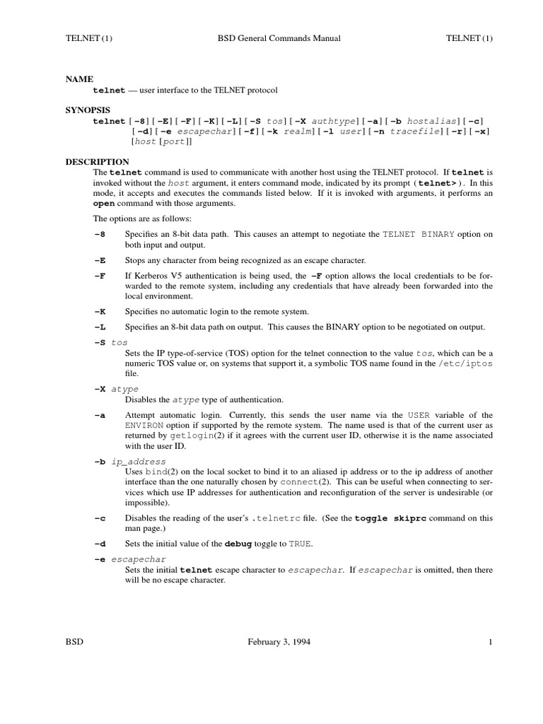 Telnet PDF | PDF | Computer Terminal | Port (Computer Networking)
