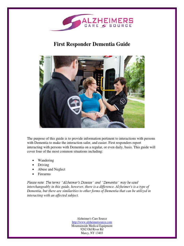 First Responder Dementia Guide | PDF | Dementia | Alzheimer's Disease
