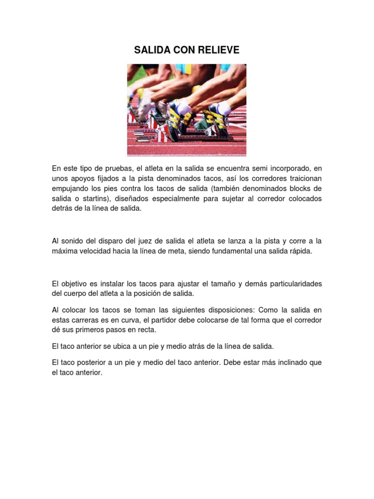 Técnicas de Salida en Atletismo | PDF | Deportes | Ocio