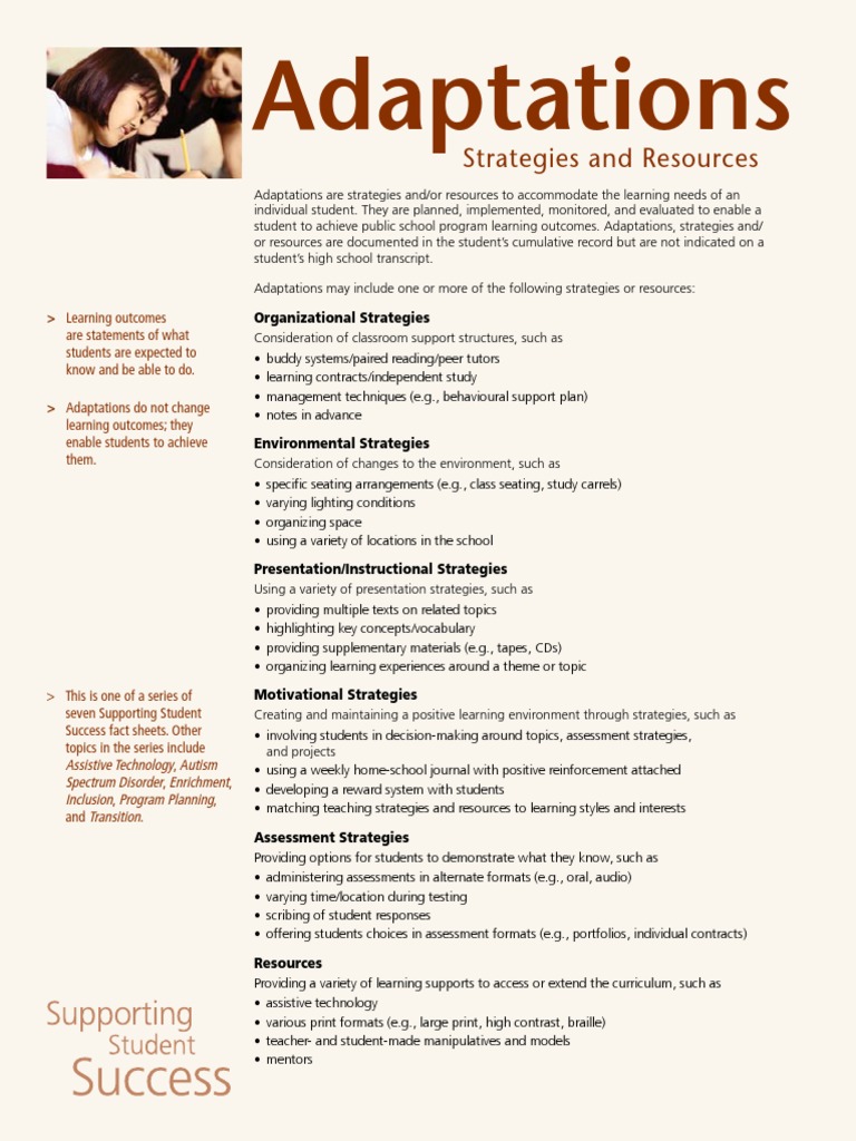Adaptations Web | PDF | Educational Assessment | Special Education