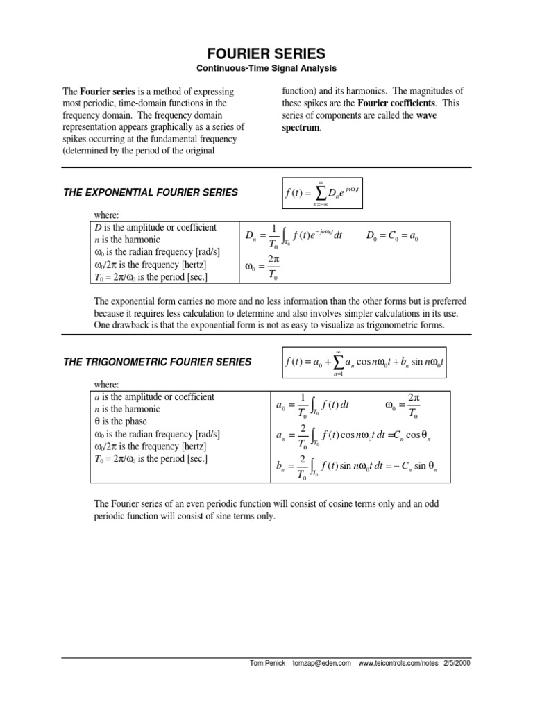 Fourier Series | PDF | Fourier Analysis | Trigonometric Functions Fourier Series | PDF | Fourier Analysis | Trigonometric Functions