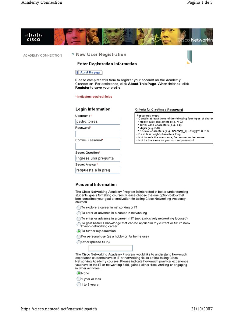 Ejemplo de Registro Final | PDF | User (Computing) | Password