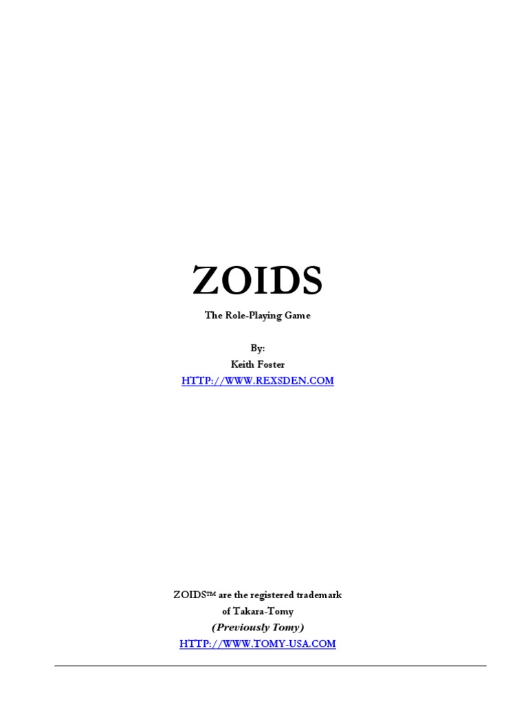 Zoids RPG | PDF | Young Adult
