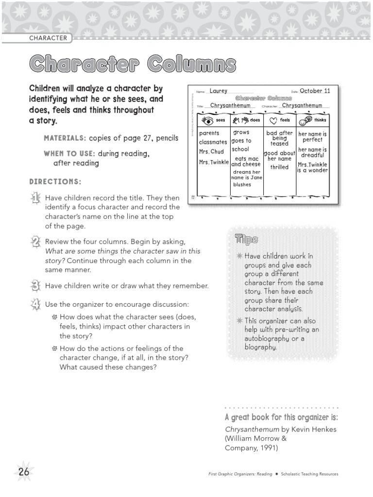 Character Columns Character Analysis | PDF