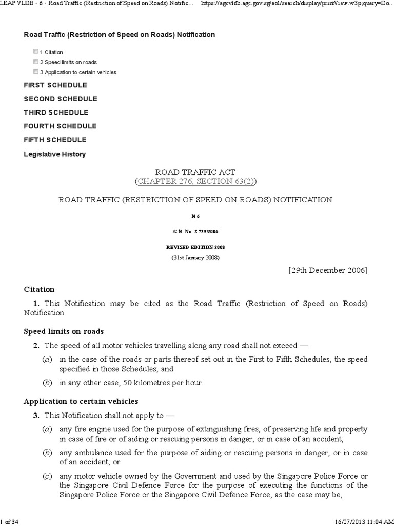 Speed Limit of All Roads | PDF | Speed Limit | Land Transport