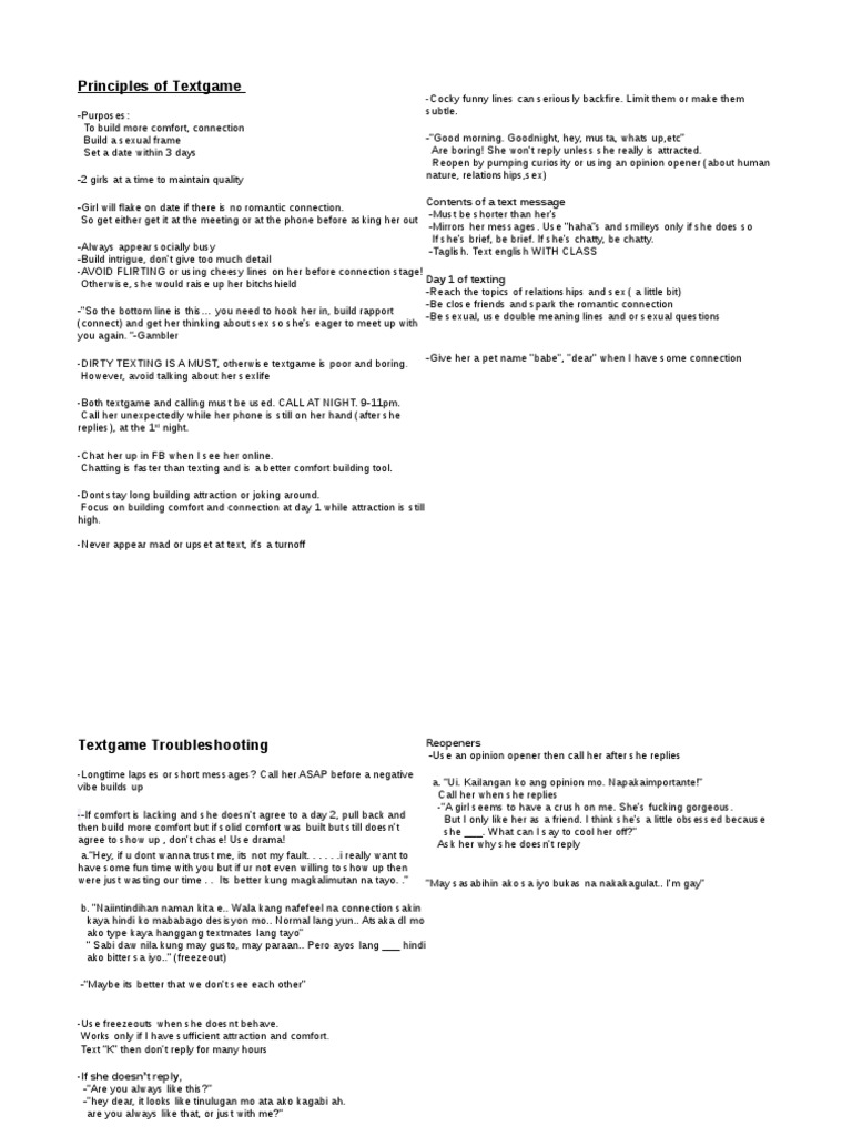 1a Text Game Principles PDF Text Messaging Semiotics