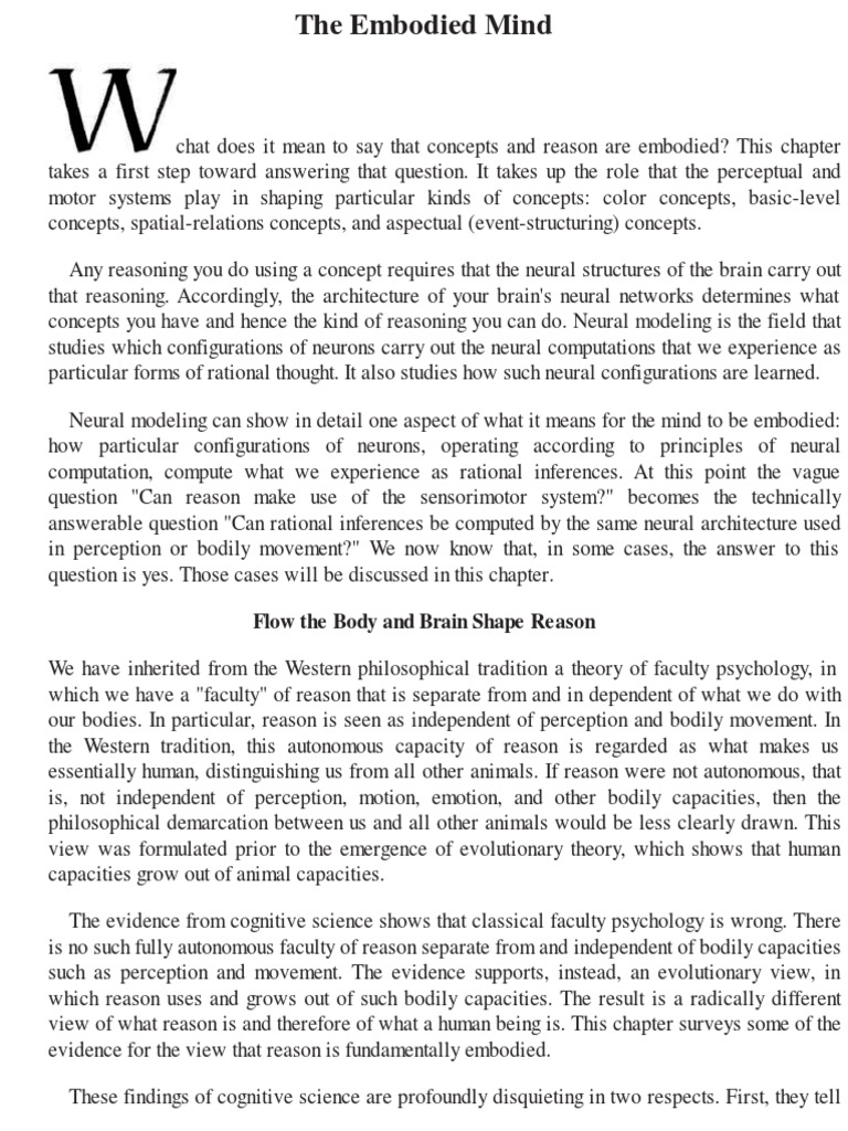Embodied Mind | PDF | Color | Reason