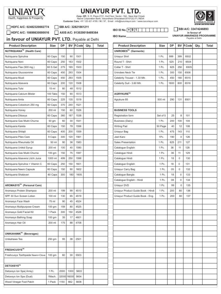 Distributor Order Form | PDF | Nature