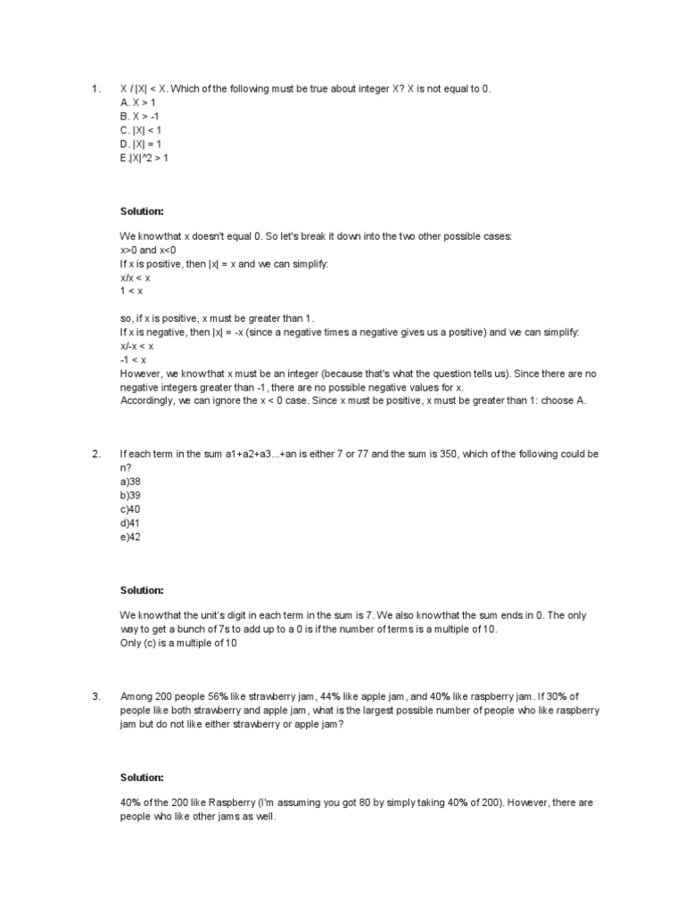 300+ GMAT Math Questions With Best Solutions | Download Free PDF ...