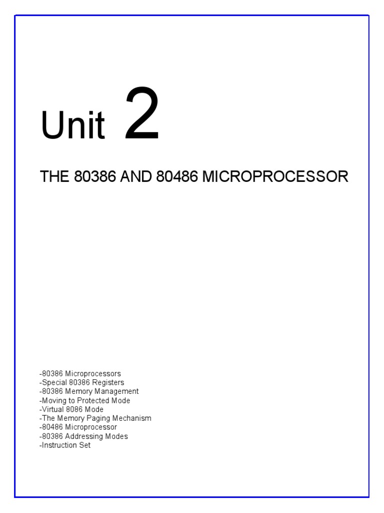 The 80386 and 80486 Microprocessor | PDF | Instruction Set | Areas Of Computer Science
