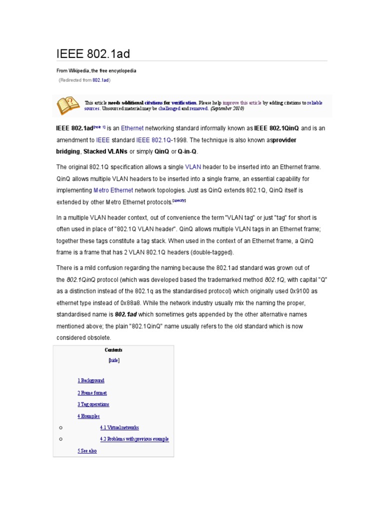 IEEE 802.1ad | PDF | Communications Protocols | Physical Layer Protocols