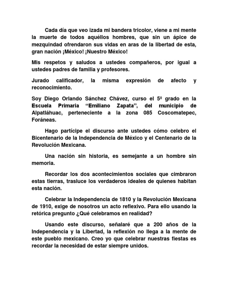 Discurso de Oratoria | PDF